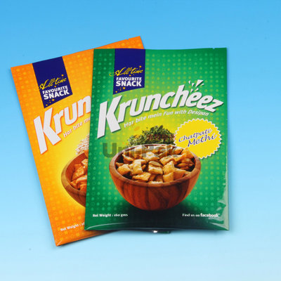Eco-Friendly Plastic Snack Food Packaging Bags With Reusable Zipper