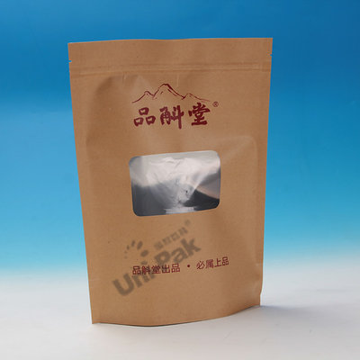 Recyclable  Brown Paper Snack Food Packaging Bags Top Grade Food Safe