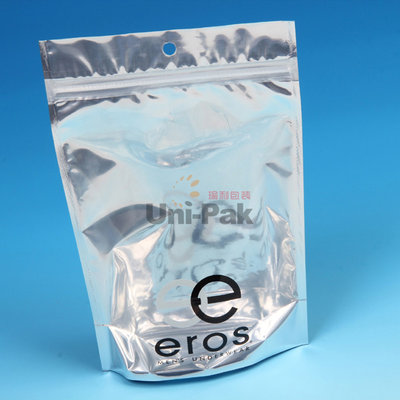 Stand Up Zipper Plastic Garment Packaging Bags for Underwear With Hanger
