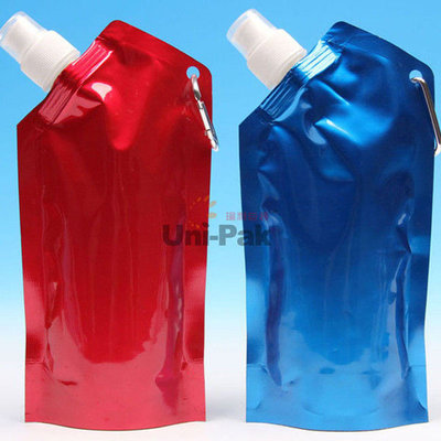 Custom Foldable Plastic Aluminum Foil Bags / Drinking Water Bag With Spout