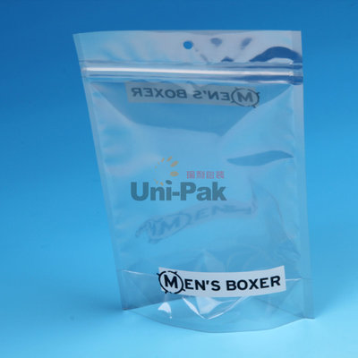 Garment Plastic Packaging Bag Hand Hole Colorful Printing With  Zipper