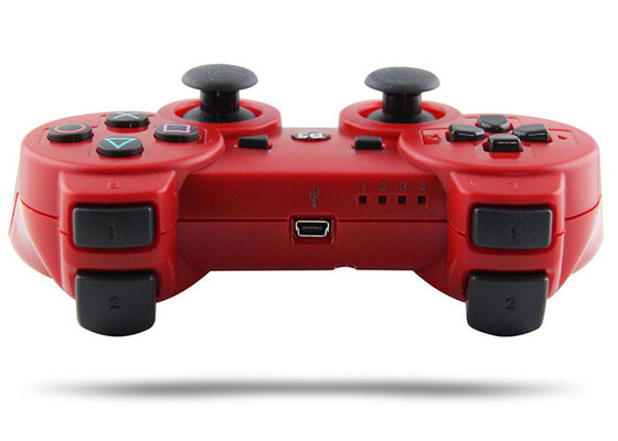 Red Bluetooth Playstation 3 Controller Gamepad Six Axis Sensor Double Motor Vibration