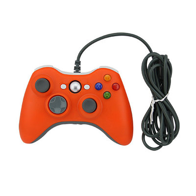 Wired Connection XBOX 360 Game Controller Orange Color 2 Vibration Feedback Motors
