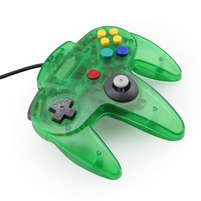 Clear Green N64 Game Controller Classic Wired Gamepad Joystick Plastic Material
