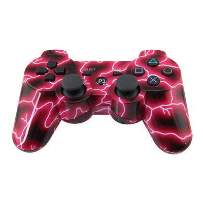 Red Lightning Joystick Ps3 Controller Bluetooth Joypad Built - In Rechargeable Battery
