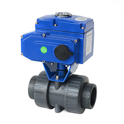 Motorized Actuated True Union PVC Double Union Electric Plastic Ball Valve