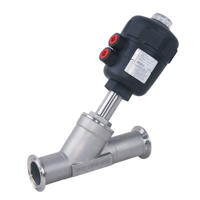 Tri-Clamp Ends Pneumatic Angle Seat Valve with Stainless Steel Actuator