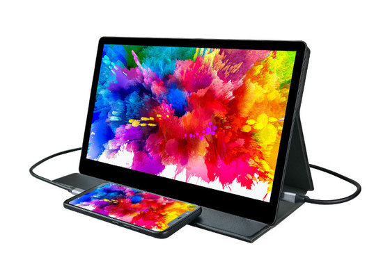 Black Color HDR 15.6" Portable Monitor , Extra Portable Monitor For Laptop