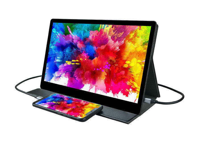 Black Color HDR 15.6" Portable Monitor , Extra Portable Monitor For Laptop