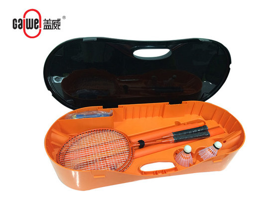 Outdoor Portable Badminton Set backyard badminton set PP Material Easy To Fold Up Orange Black Color