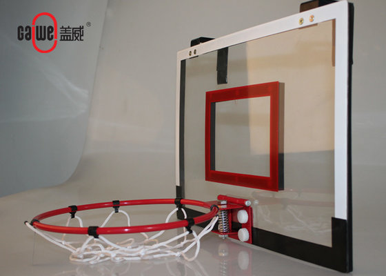Door Mounted Mini Basketball Hoop Red Color Easy Set Up For Mobile Play