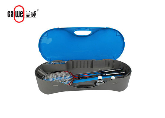 2 Players Badminton Racket Set With Net , Blue 3m Width Family Badminton Set