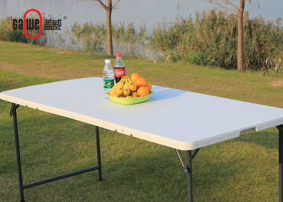 Lawn Bar Height Folding Table Rectangular 180 * 76 * 74cm Size Steel Frame