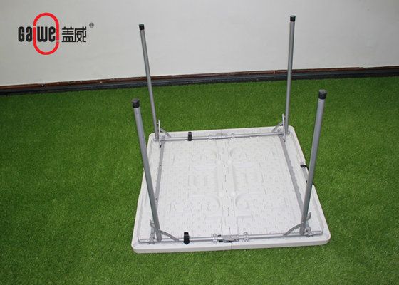 Short Skinny Plastic Folding Tables With Four Iron Legs 4.5cm Thickness
