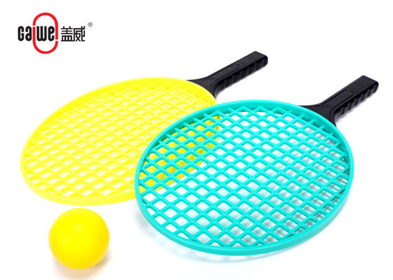 Silk Screen 413mm Plastic Tennis Racket PU Ball For Beach Game Water Resistant