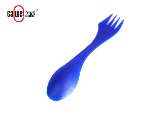 Colored Spoon Fork Knife In One For Dessert Customized Size Portable Strong
