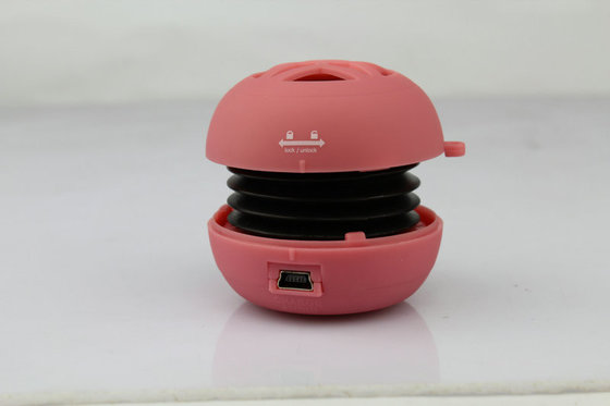 Promotional Red Mini DC 5V Hamburger Speaker / Portable Speakers For Cell Phones With Li-ion Battery