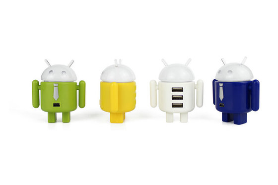 Yellow / Red / Black Andriod Robot HUB / Usb Powered Hub / Usb Wireless Hub With 3 USB Ports