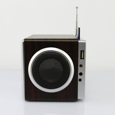 Radio function Wooden Speaker For Connect 3.5mm stereo audio cable