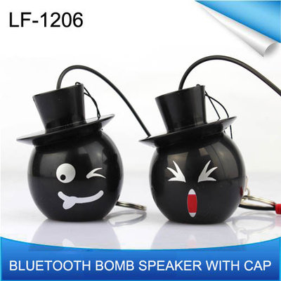Multifuntional Cute Bluetooth Stereo Speaker Bomb With Cap For Cell Phones