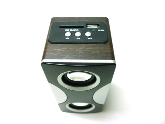 Stereo Audio Cable Remote Control Wooden Speakers For Ipod With SD Card