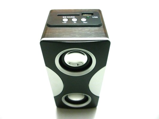 Stereo Audio Cable Remote Control Wooden Speakers For Ipod With SD Card