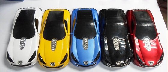 Yellow Car Shape Portable Speakers For Laptops With MP3 / MP4 Player