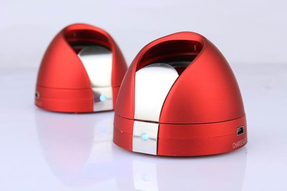 Red Oval Bluetooth Portable Speakers For Cell Phones Hi-Fi Stereo