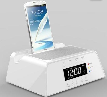 Wireless Portable Bluetooth Stereo Speakers Rechargable White / Black With FM Radio