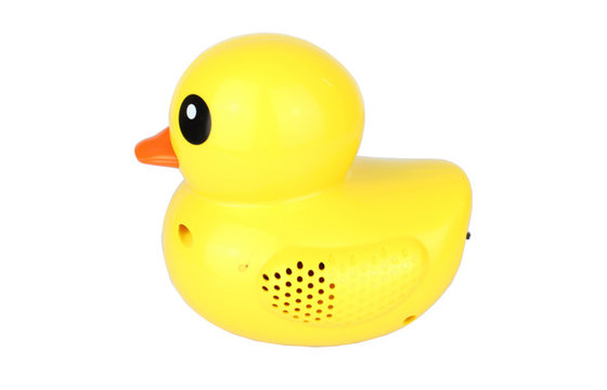 Little Yellow Duck Shape Portable Iphone Bluetooth Speakers With ABS Plastic