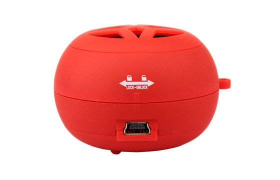Red Mini Portable Speakers For Cell Phones Pocket Design With Li-Ion Battery
