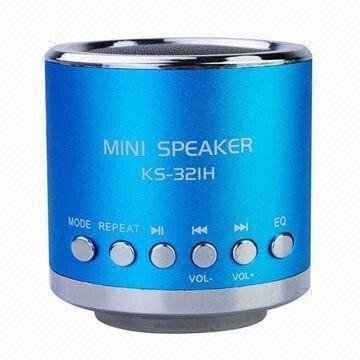Mini Speaker Supported Micro SD USB AUX/ANT Mini Aluminum Music Speaker with Column Shape