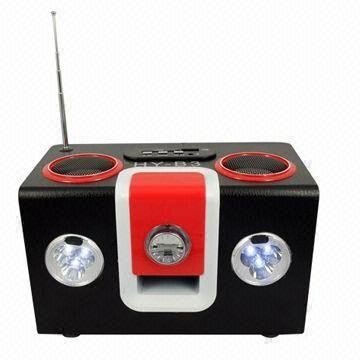 Wood Speaker with 6 LEDs Light for SD U-disk MP3 PC Phones