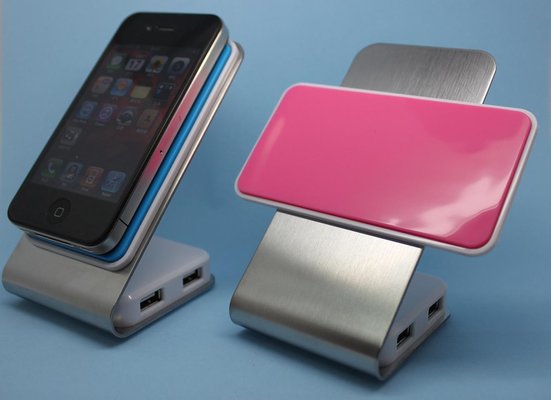China New Private 4 port USB HUB with mobile holder and charger