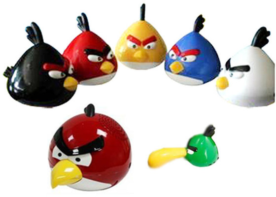 Mini Wireless Cell Phone Speakers Angry Bird Shaped With FM Audio Player