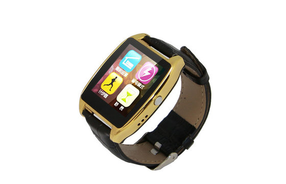 Mp3 Phone Ring Hands Free Call Bluetooth Smart Wrist Watch With Genuine Leather Band