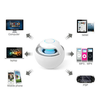 Active Wireless Portable Bluetooth Speakers V2.1 with USB and Microphone
