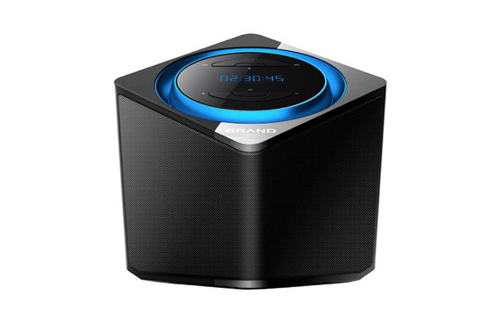 Altavoces portátiles de Bluetooth de la radio de FM para el negro de los teléfonos celulares con letras síncronas de la exhibición