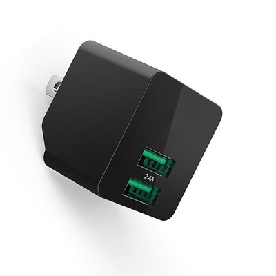 FCC 2.4A Dual USB Power Adapter Foldable US Plug USB 2.0 Connector