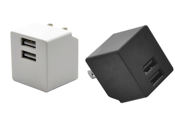 ETL / UL Certified USB Wall Charger Mini Size Foldable Plug Two Ports