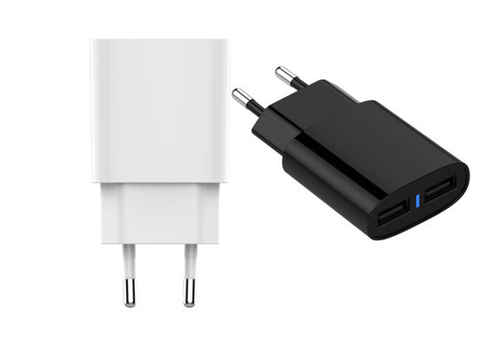 Apple / Android Devices Wall Charger EU Plug Charging Dual USB Port
