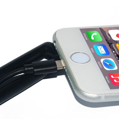 Silicone Data Apple Lighting Cable , IPhone IPad IPod Mfi Approved Lightning Cable