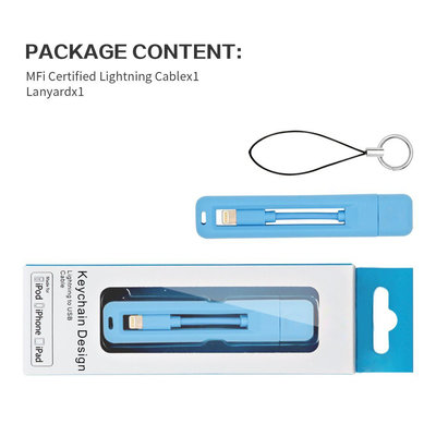 8 Pin Ipod Charger Cable , Silicone Key Chain Iphone Lighting Cable