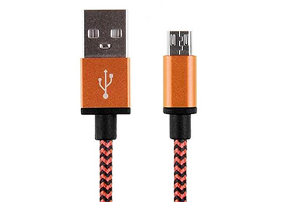Nylon Braided  Micro USB Data Cable Charge Sync Aluminum Alloy Custom Length