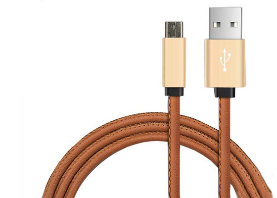 PU Leather Knitted Micro USB Data Cable Charging Syncing Micro USB Connector