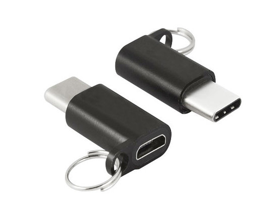 Aluminum USB Type C Micro USB Adapter With Keychain RoHS CE Certification
