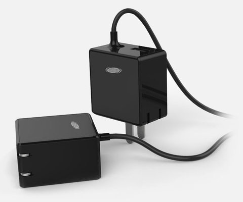 18 Watt Dual Port AC Charger , Built In Cord AC 100-240V USB C Phone Charger