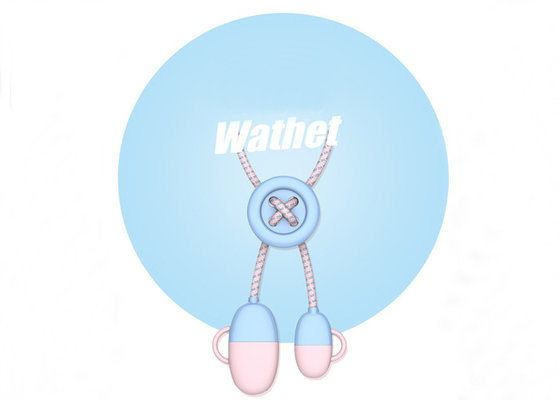 Pink / Light Blue 30cm DIY Charging MFI Lightning Cable With Cartoon Button