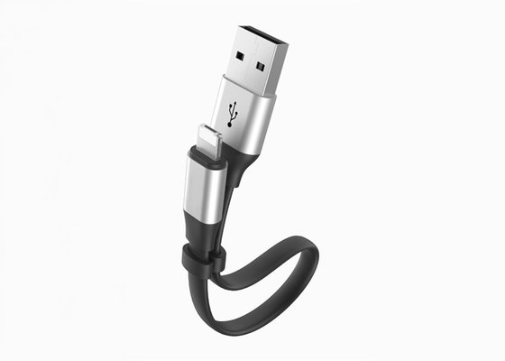 One Plug Reversible Micro USB And Lightning Flat Cable For Android / IPhone