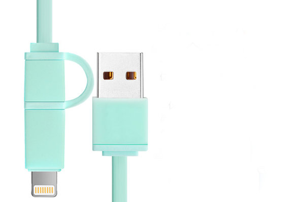 Retractable 2 In 1 Lightning + Micro USB Sync / Charge Cable For Mobile Phone